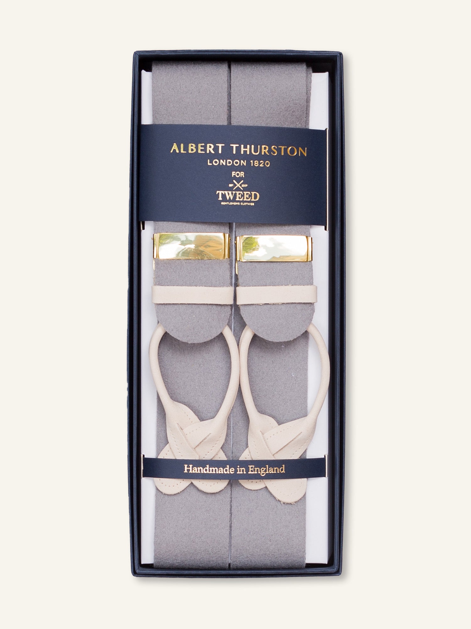 Albert Thurston Boxcloth Braces Grey