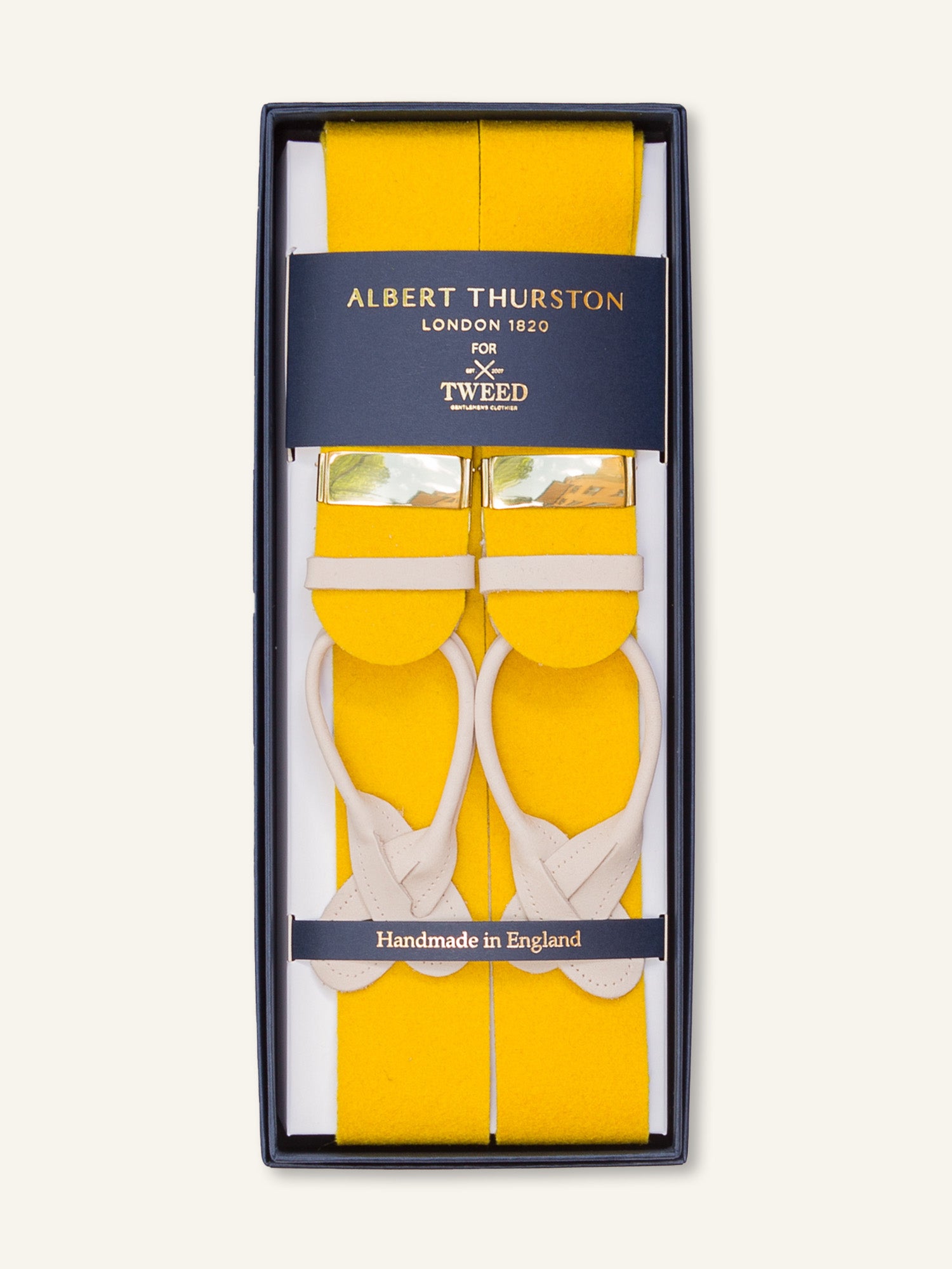 Albert Thurston Boxcloth Braces Gold