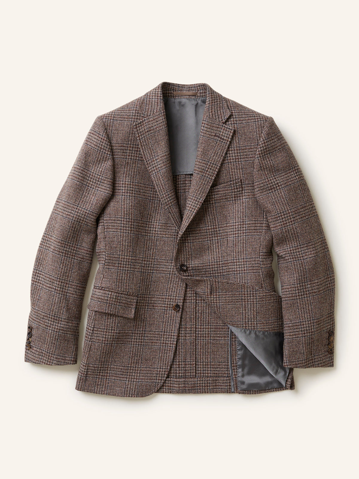 Bladen Gunton Shetland Glencheck Tweed Jacket Brown
