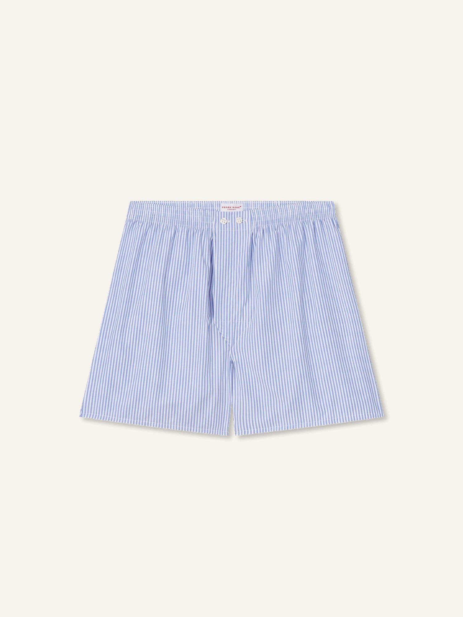 Derek Rose Poplin Boxer Shorts Bengal Stripe Blue