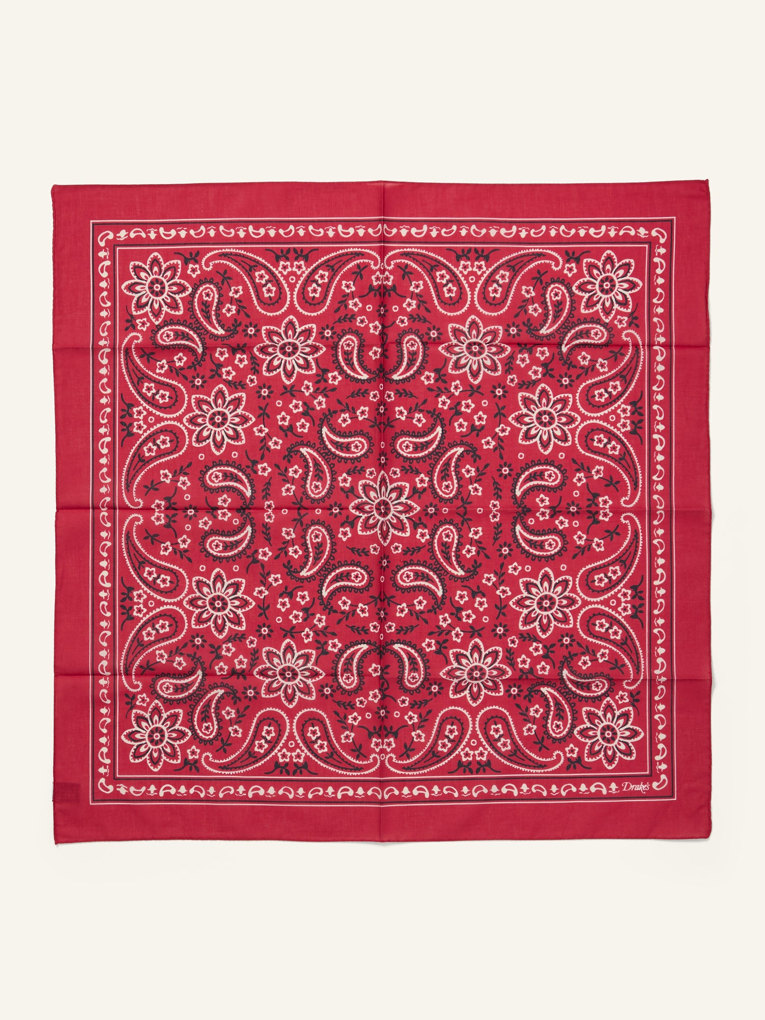 Drake's Classic Paisley Bandana Red