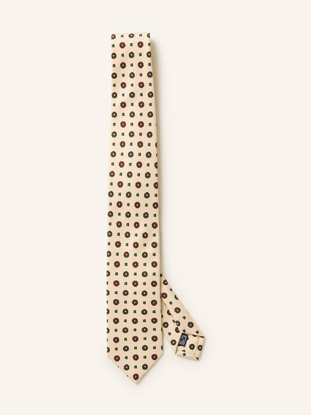 Drake's Buff Medallion Print Silk Tie Yellow