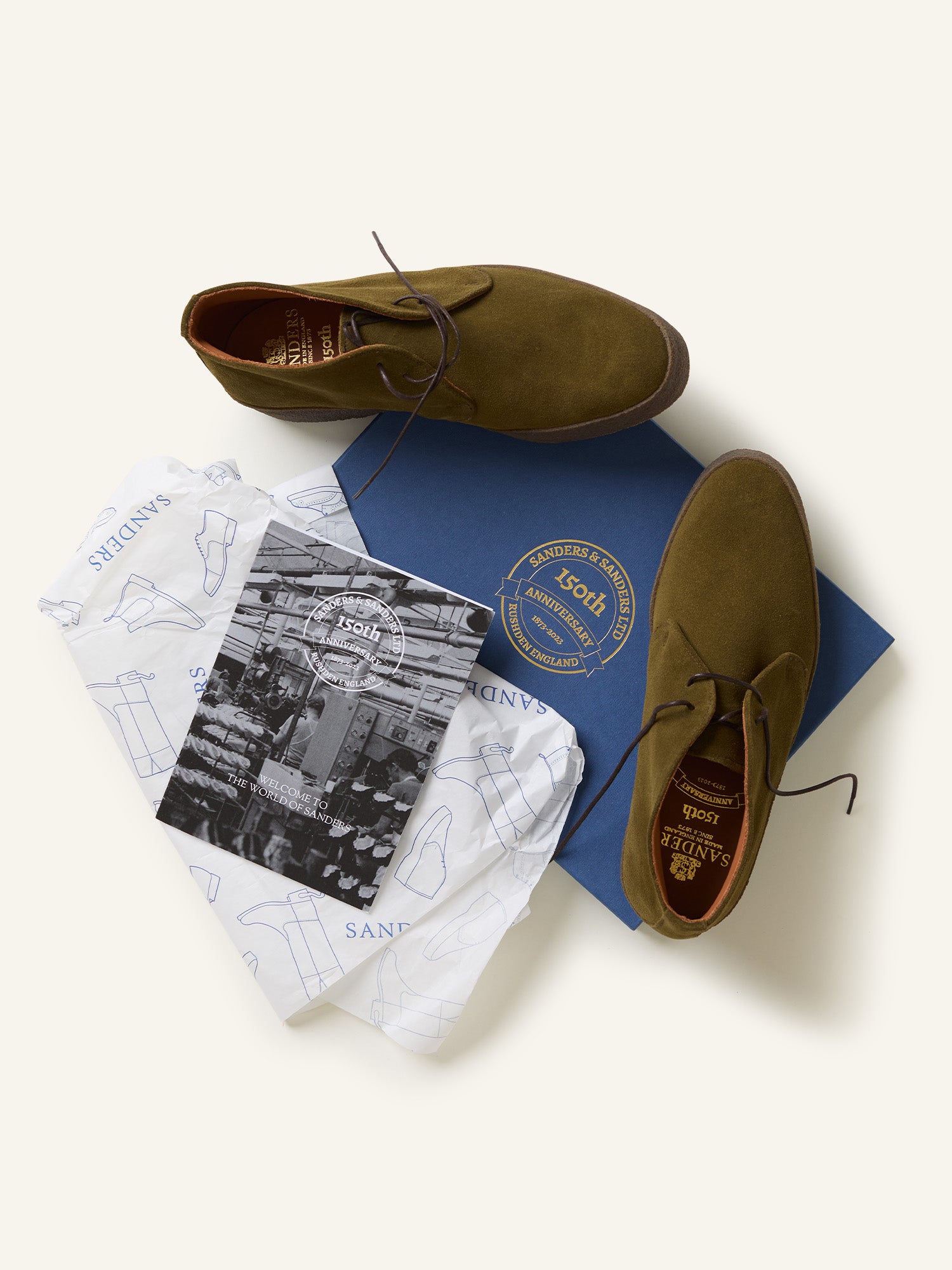 Sanders Hi-Top Suede Chukka Boot Moss Green