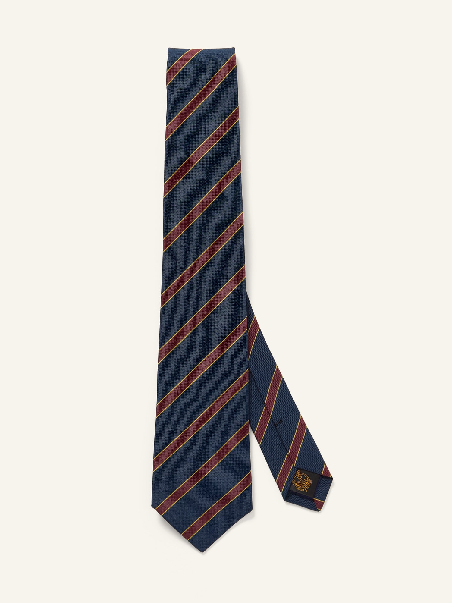 Tweed Guards Stripe Royal Irish Poplin Tie Navy